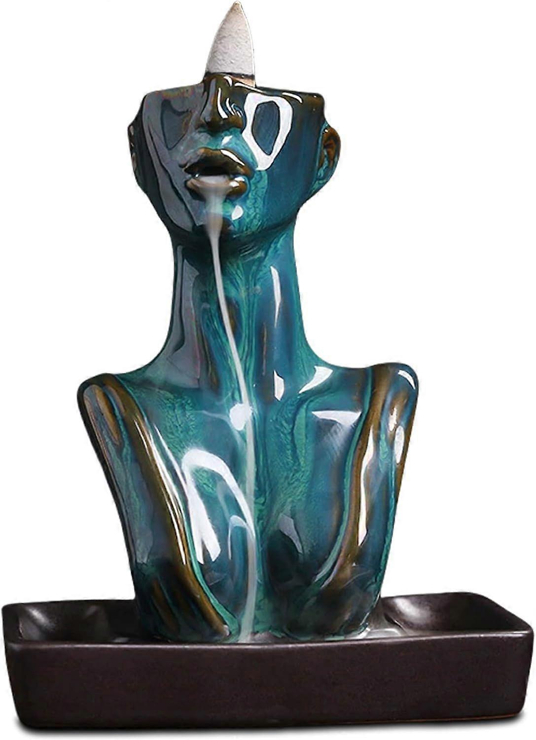 Statue Backflow Incense Holder Waterfall Burner, Bust Waterfall Incense ...