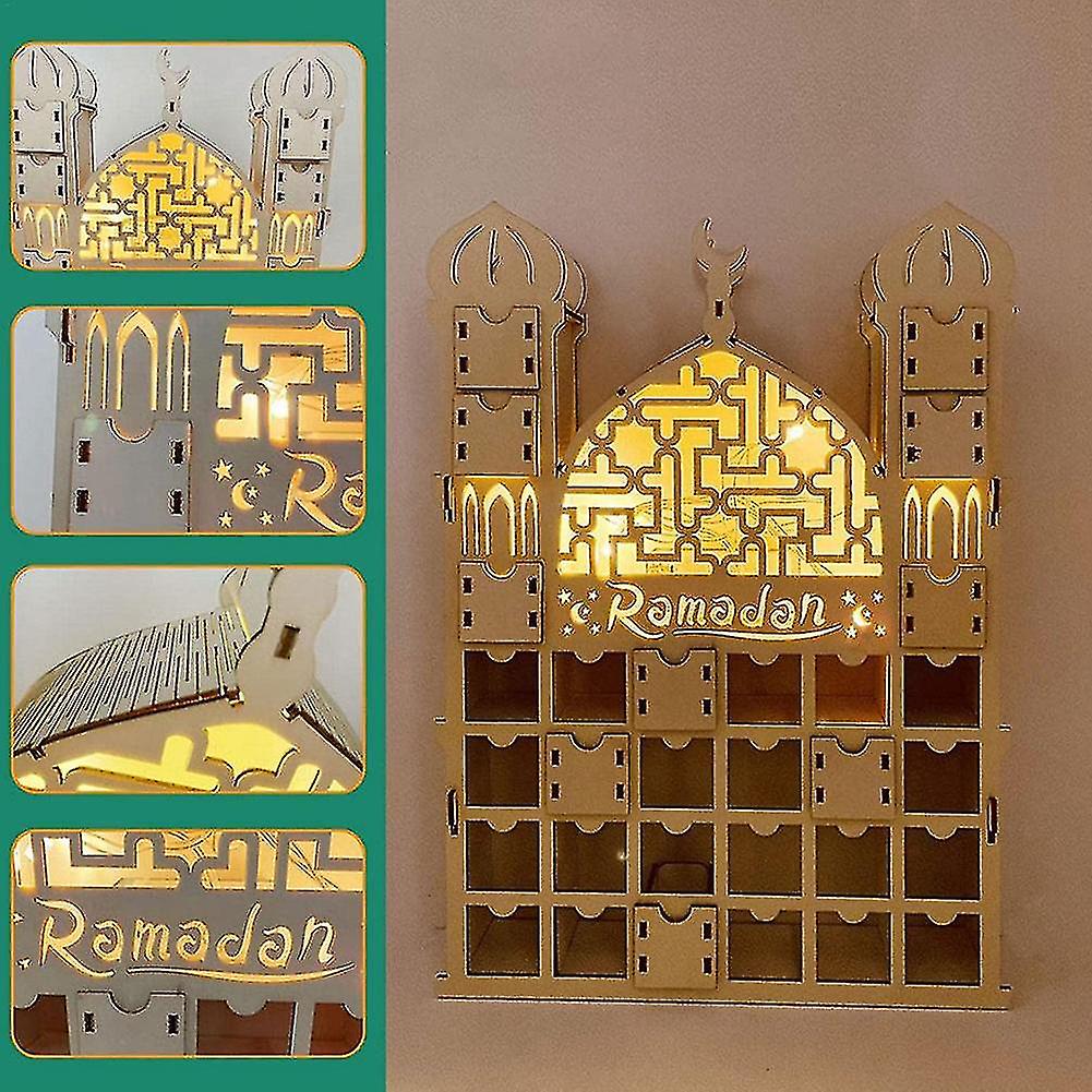 Ramadan Calendar, Wooden Reusable Calendar With 30 Drawers, Eid Mubarak ...