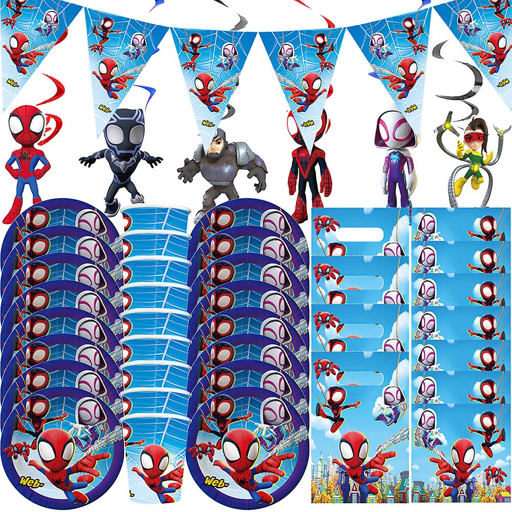 Kids Birthday Gift Bags Spider-Man Theme Party Supplies Paper Plate Cup ...