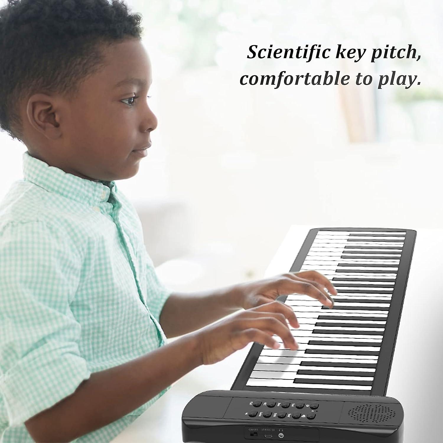 Hand Roll Piano, 61 Key Foldable Silicone Rechargeable Roll Up Piano ...