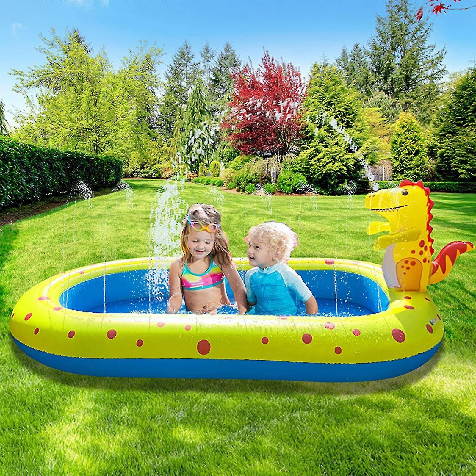 Inflatable Sprinkler Swimming Pool 3 In 1 Family Sized Outdoor Pool ...