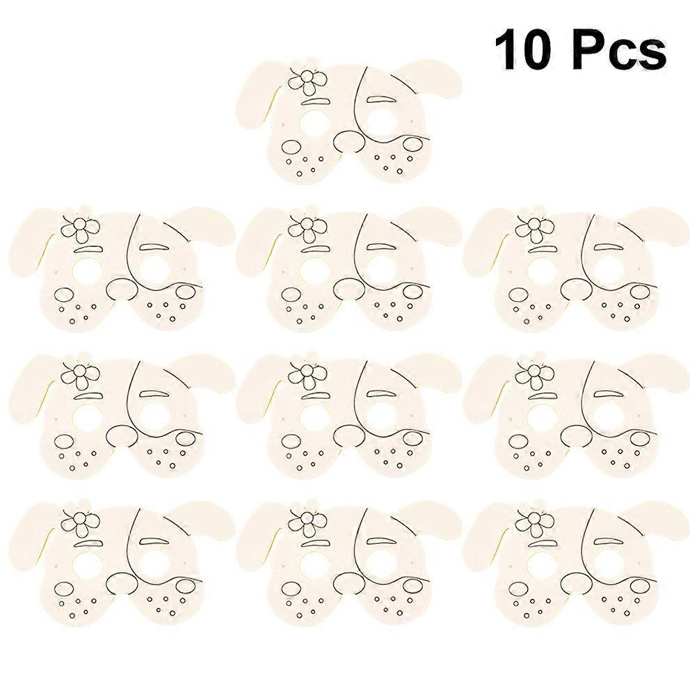 10PCS DIY White Embryo Paper Mask Funny DIY Colored Drawing Dog Mask ...