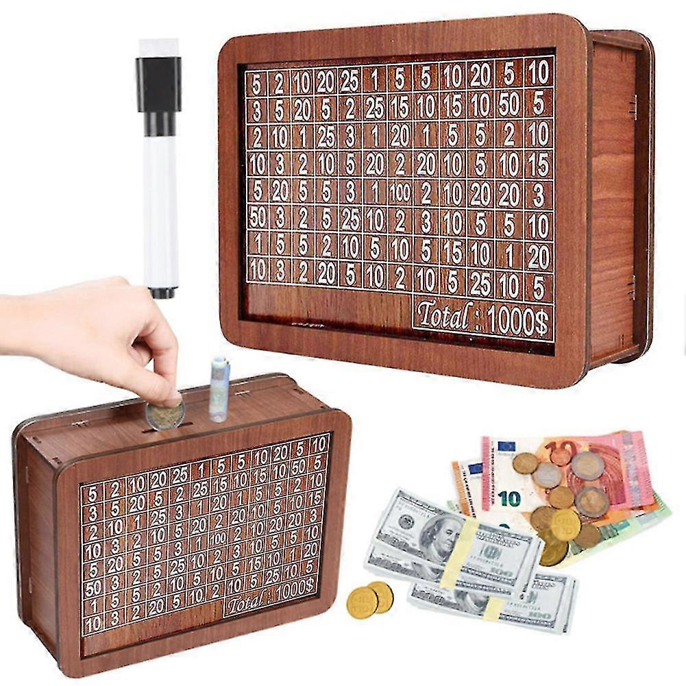Cash Vault Wooden Savings Box Wooden Cash Saver Money Box Cash Saver ...