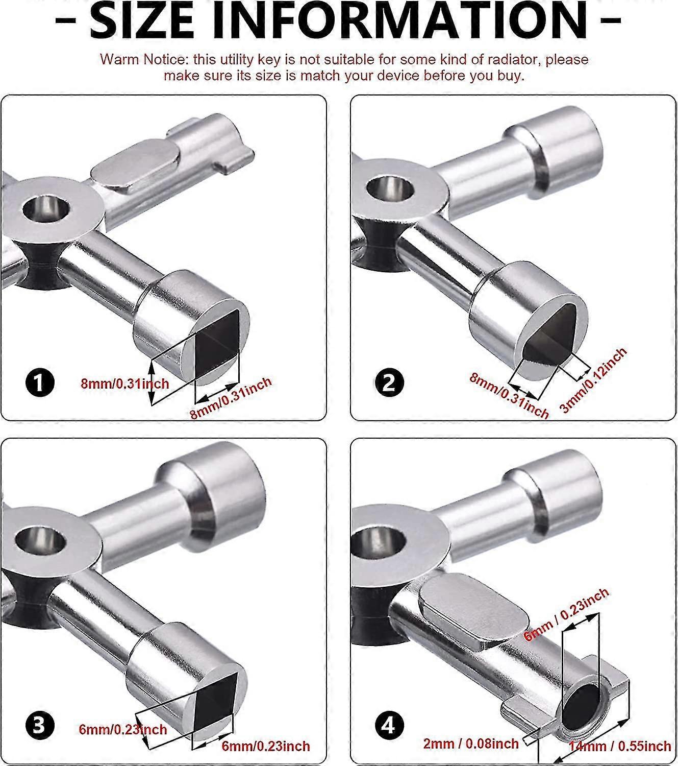 Meter Box Key Gas Key Meter Key 4-way Multi-functional Utilities Key ...