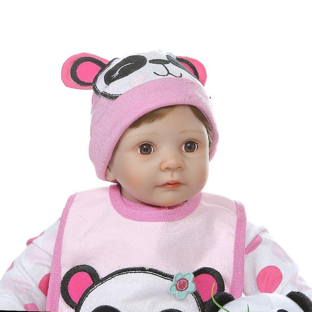 55Cm soft stuffed body 1/4 silicone limbs reborn baby doll eyes blink ...