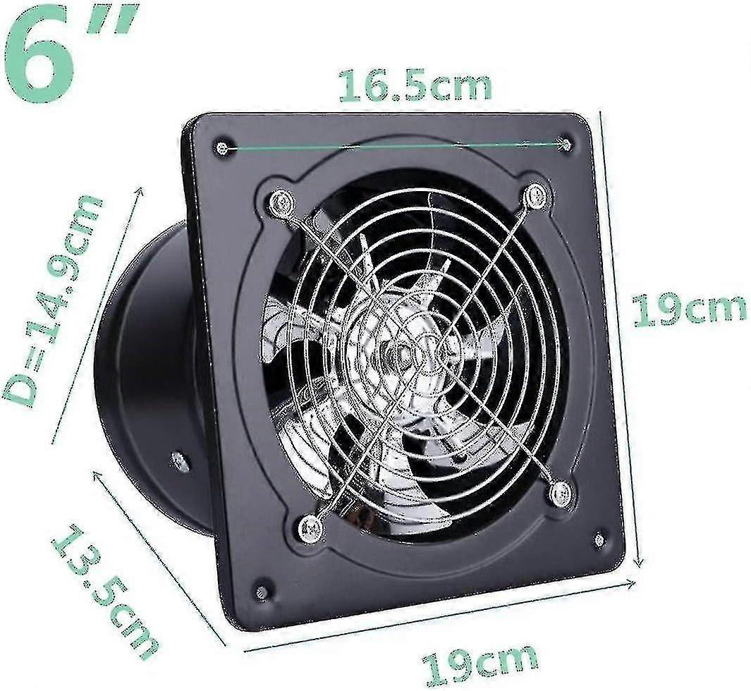 150mm Duct Exhaust Fan 600m/h Aerator Metal Wall Mounted Air Extractor ...