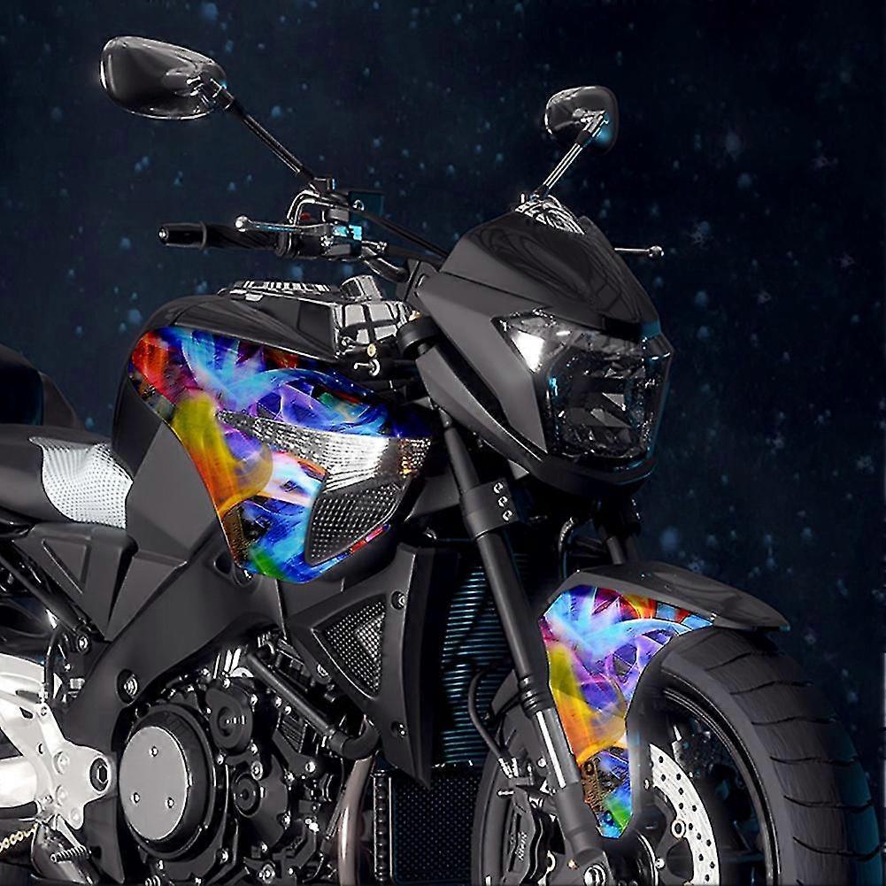 2x Rainbow Flames Hydrographic Film Water Transfer Printing Film Hydro ...