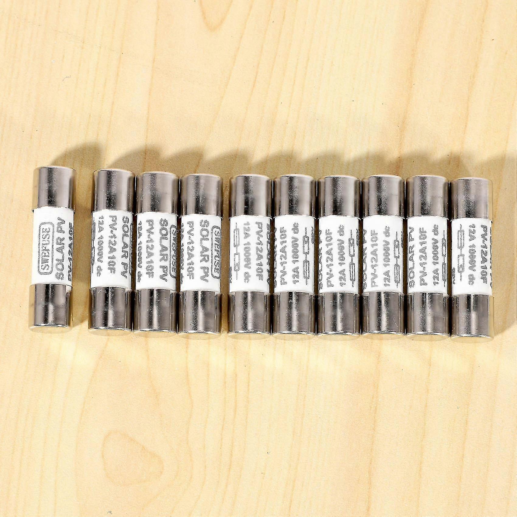 10 Pcs 1000 Vdc Fuse Solar Pv Explosion-proof Fuse Silver - 12a | Fruugo UK