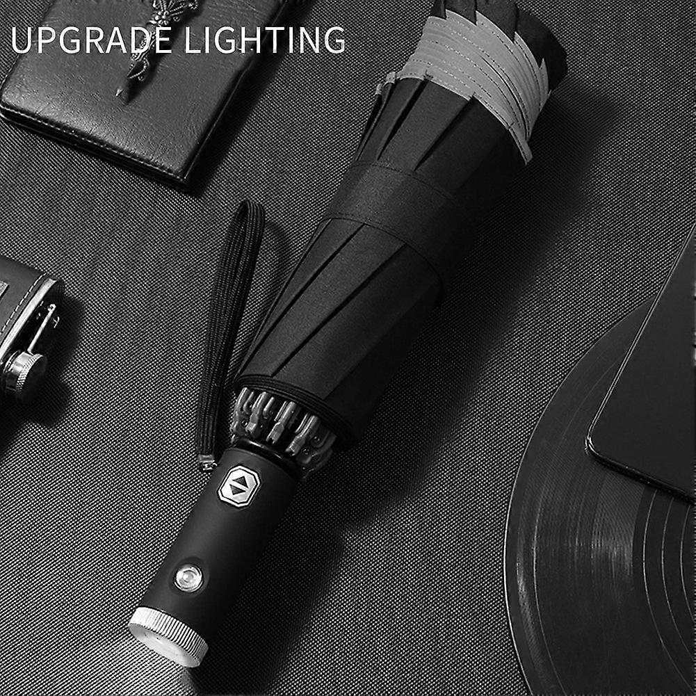 Automatic Reverse Umbrella Inverted Reflective Folding LED Light Safe ...