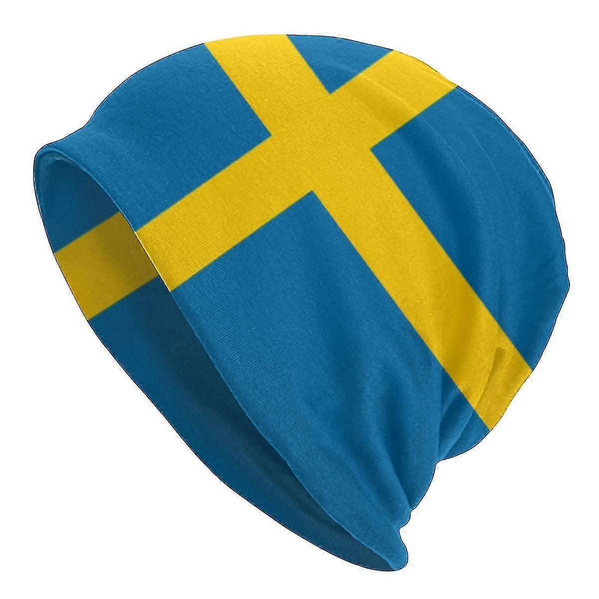 Flag Of Sweden Slouchy Beanie Men Women Unisex Streetwear Winter Warm ...
