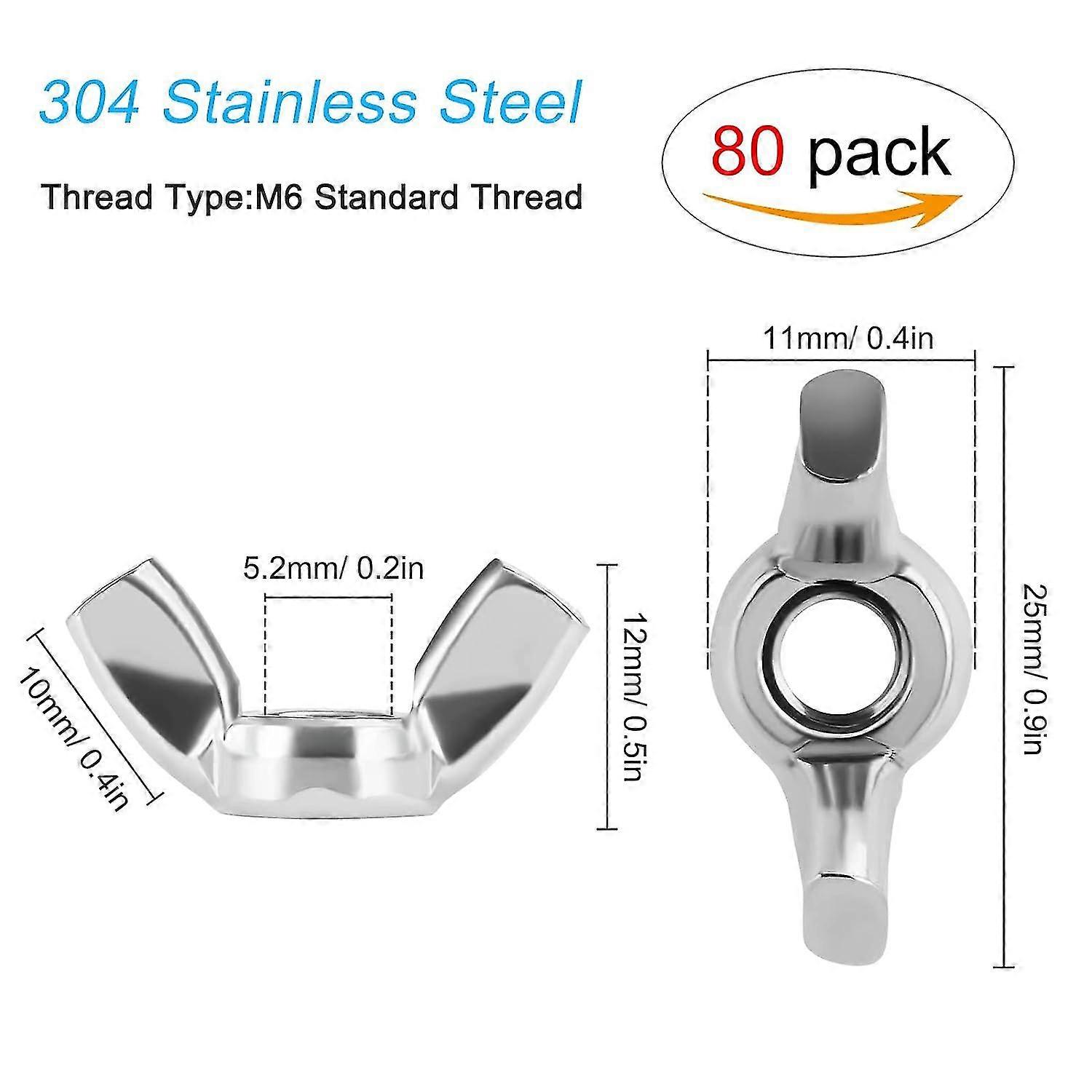 M6 Wing Nut Wing Nuts Metric Female Stainless Steel Wing Nut For Diy ...