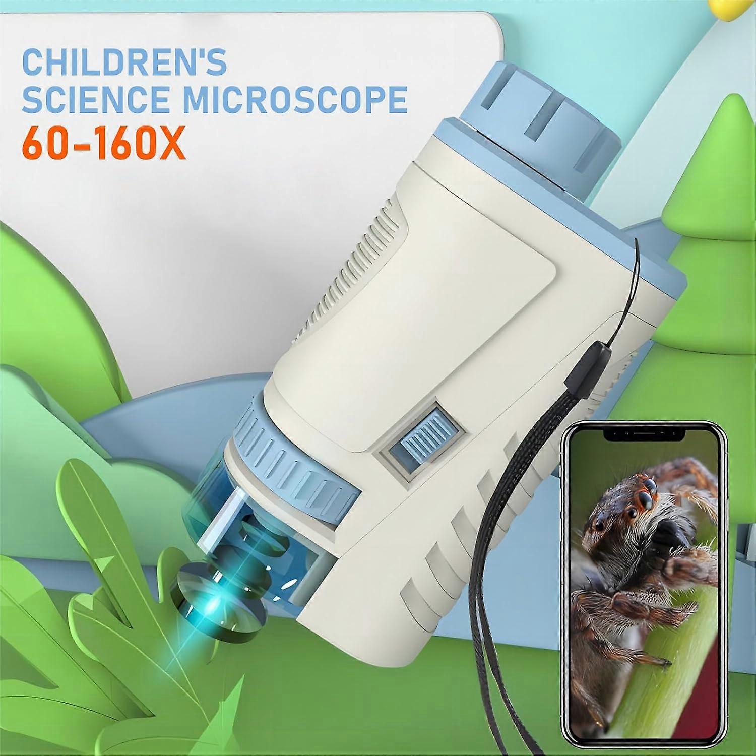 Pocket Microscope for Kids, 60-160X Mini Handheld Microscope Portable ...