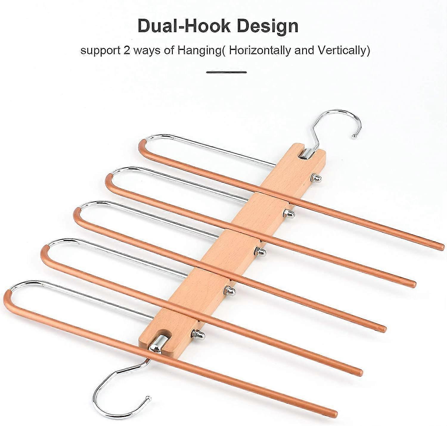 Magic Pants Hangers, Space Saving Closet Hangers 5 Layers 2 Uses Multi ...