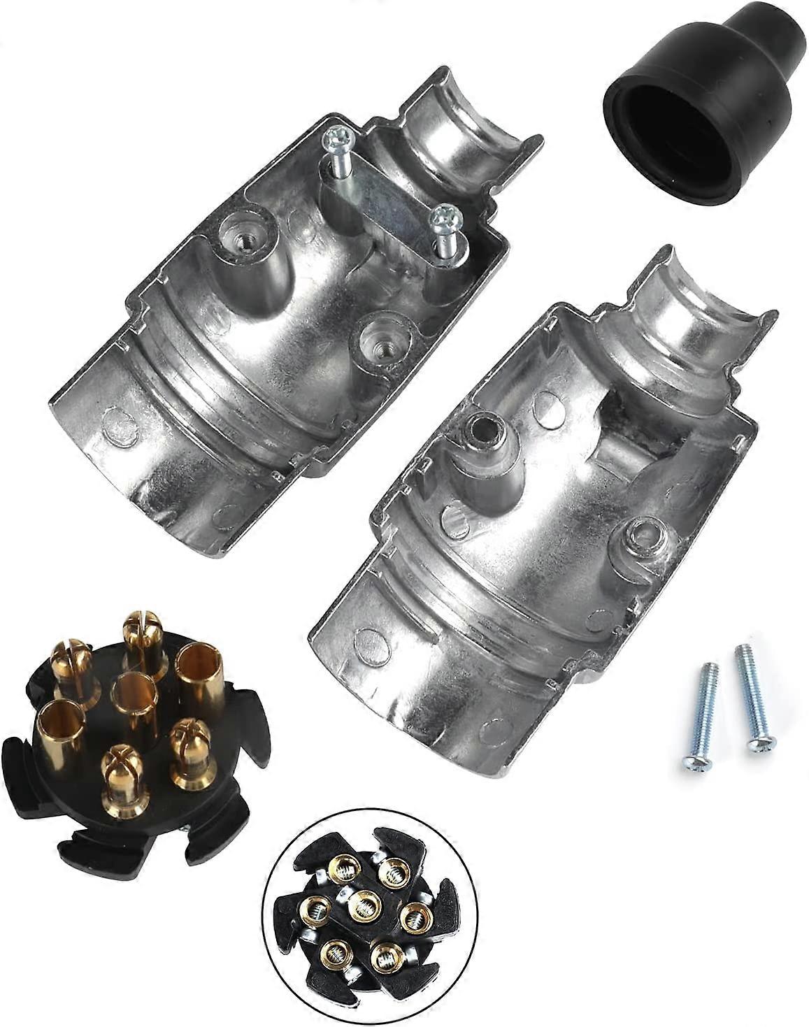 7 Pin Metal Trailer Plug, Waterproof 7 Pin Male Metal Trailer Plug, 12V ...