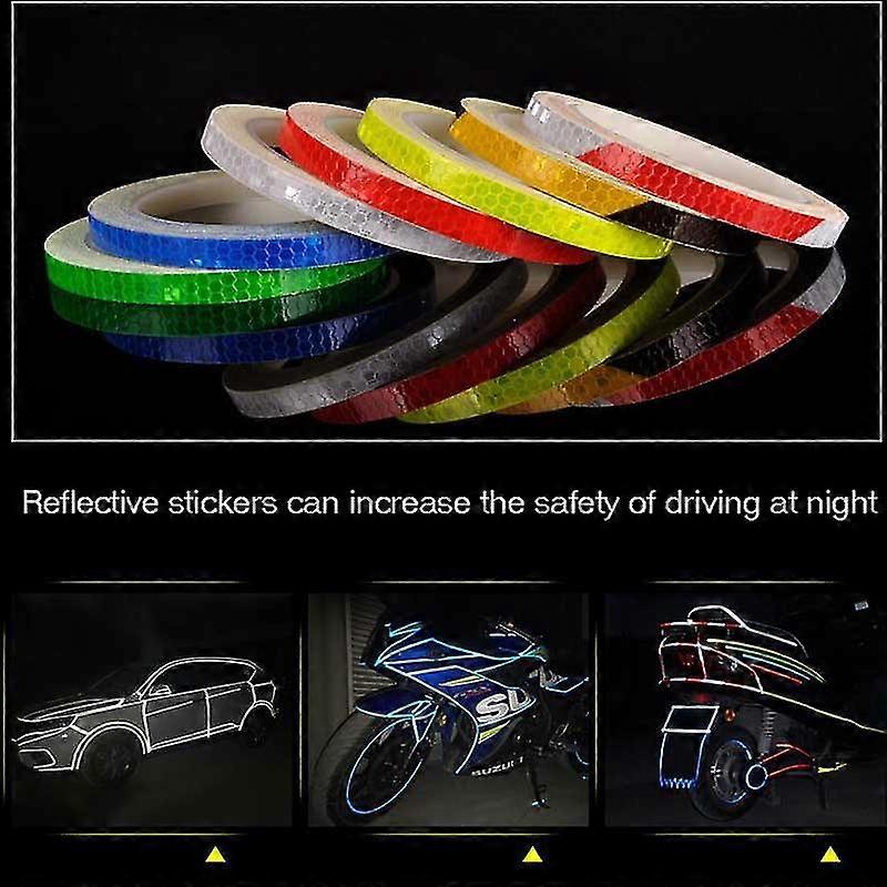 Bike Rim Stickers Reflective Tape Fluorescent Bicycle Strips Cycling ...