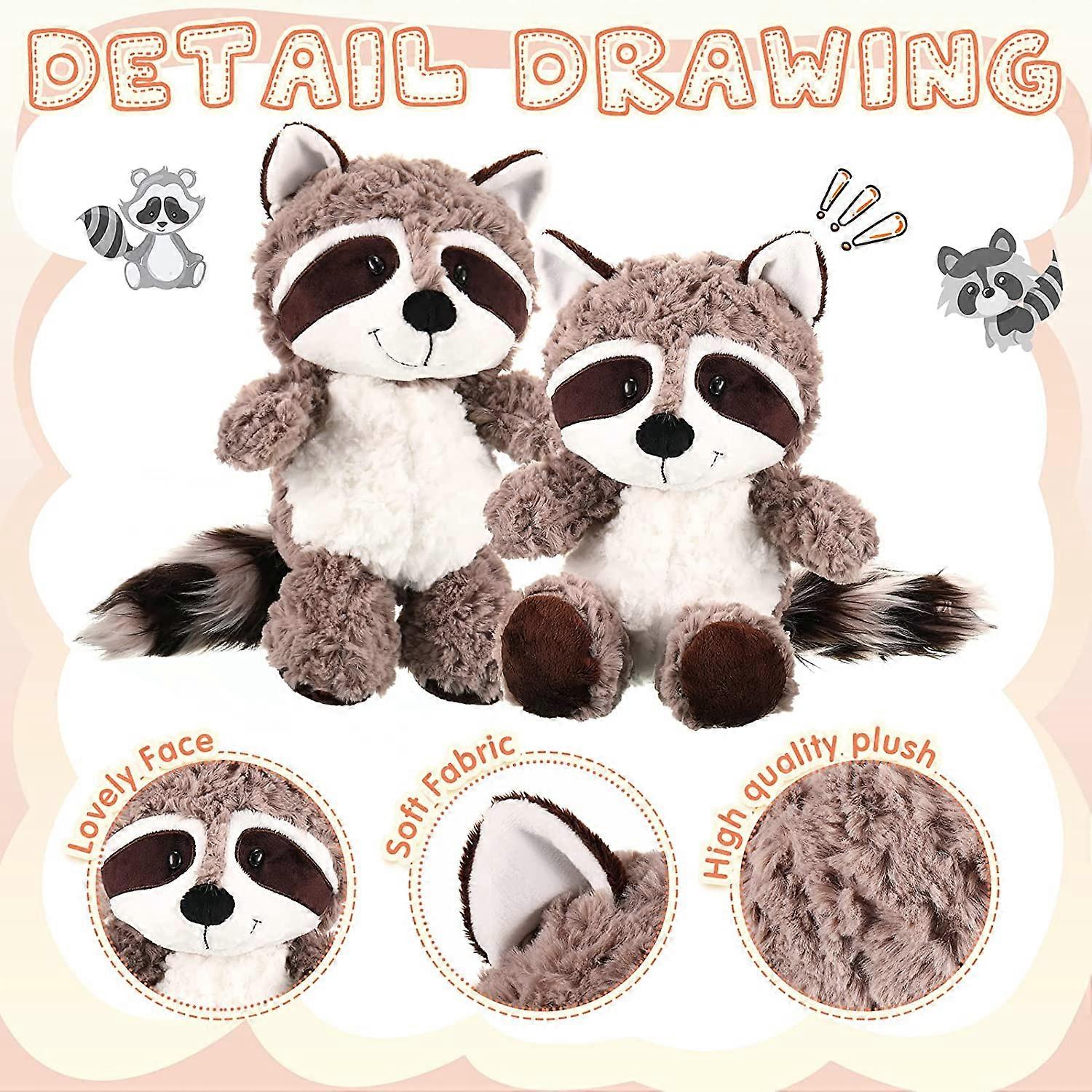 2 Pieces Raccoon Stuffed Animal Small Raccoon Plush Animal Cute Stuffed ...