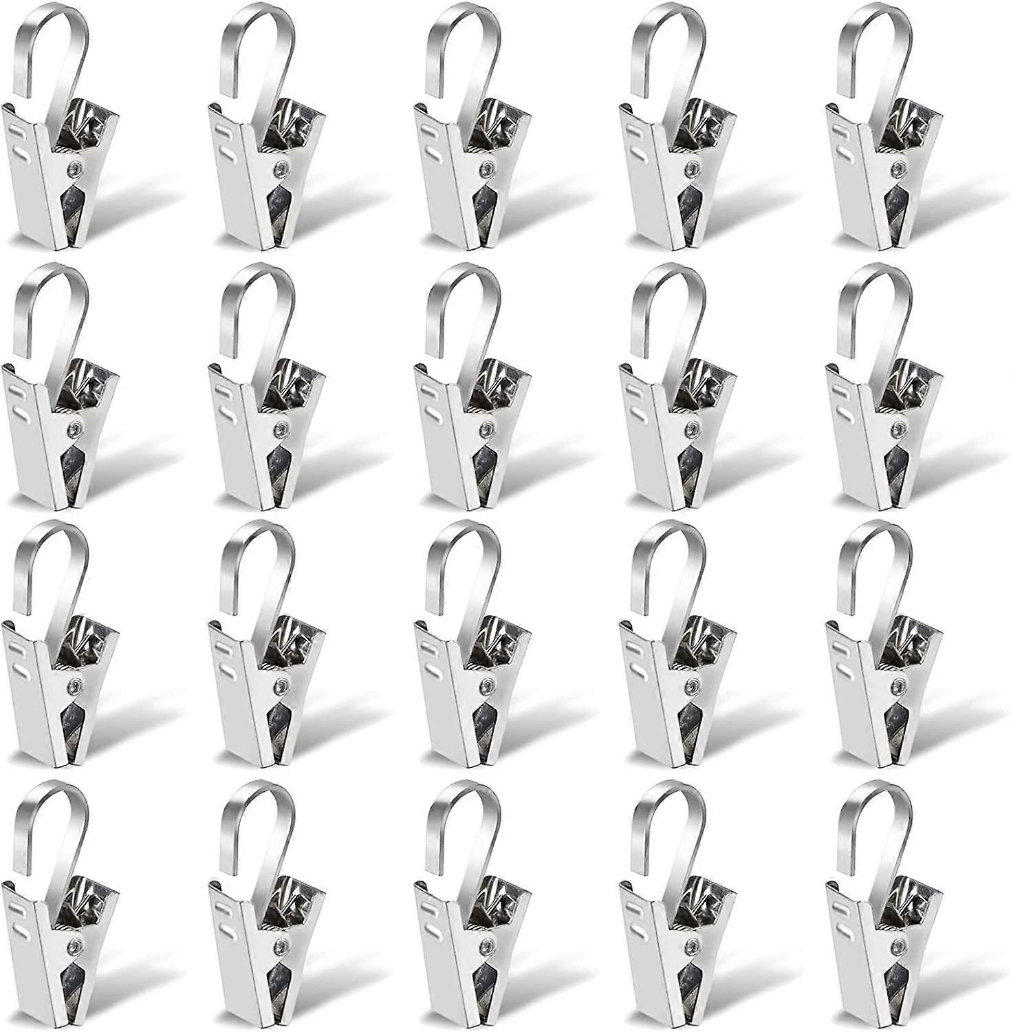 Stainless Steel Curtain Clips, 20pcs 35mm Curtain Rod Clips, Shower ...