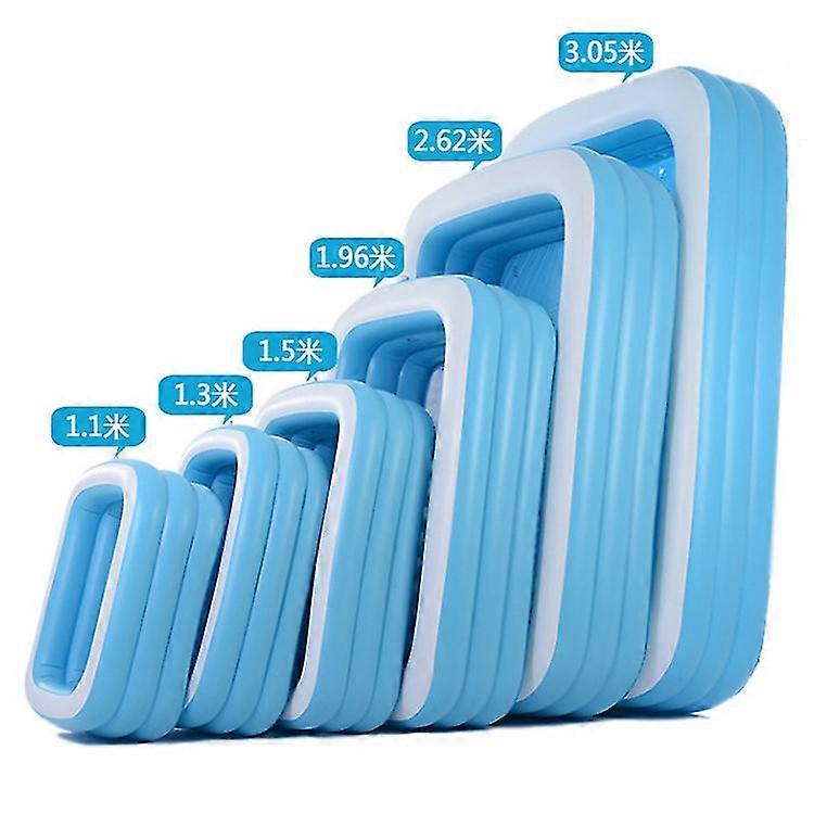 Large Rectangular Children's Paddling Pool, Blue And White 3-tier ...