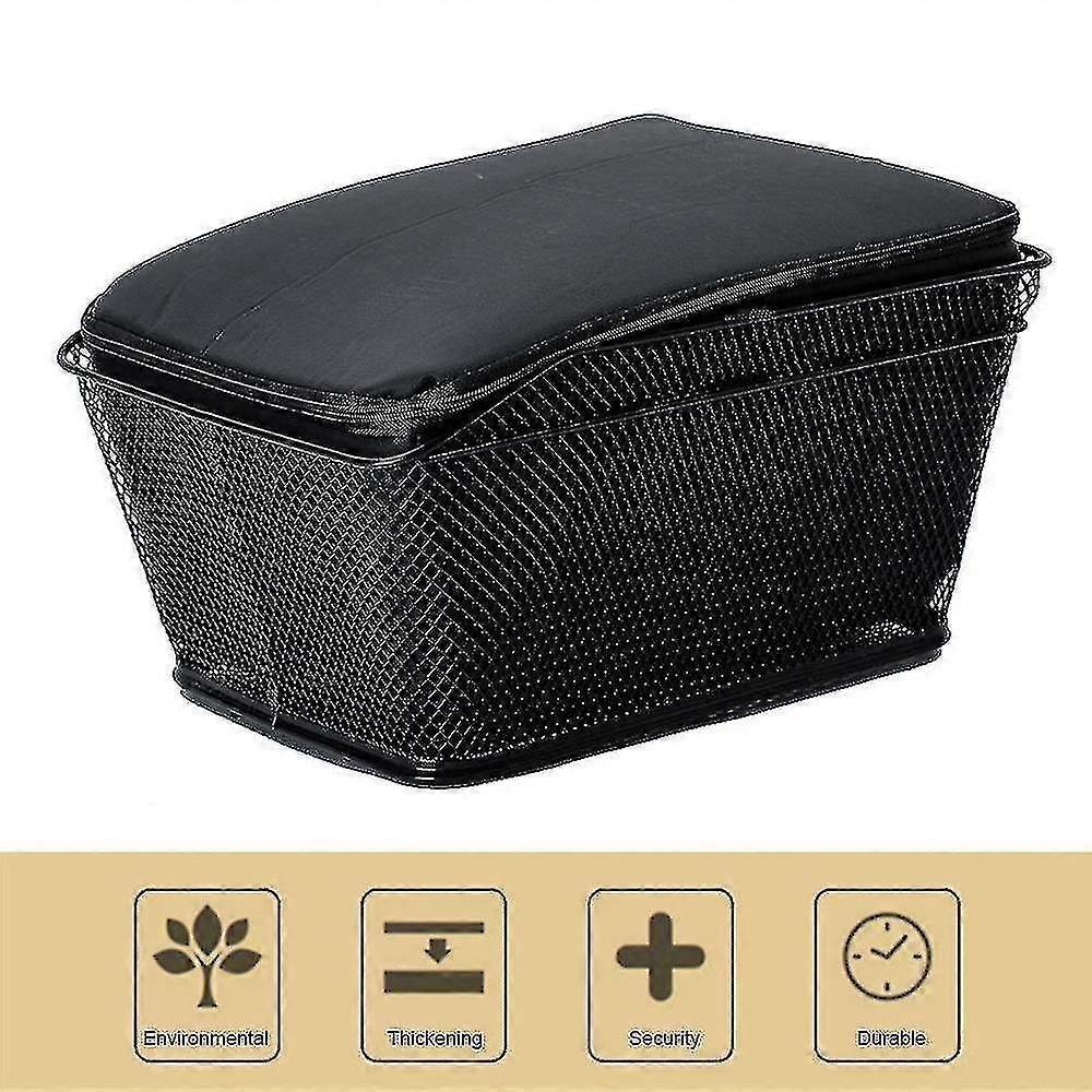 Rear Bike Basket Large Capacity Metal Wire Bicycle Basket Waterproof ...