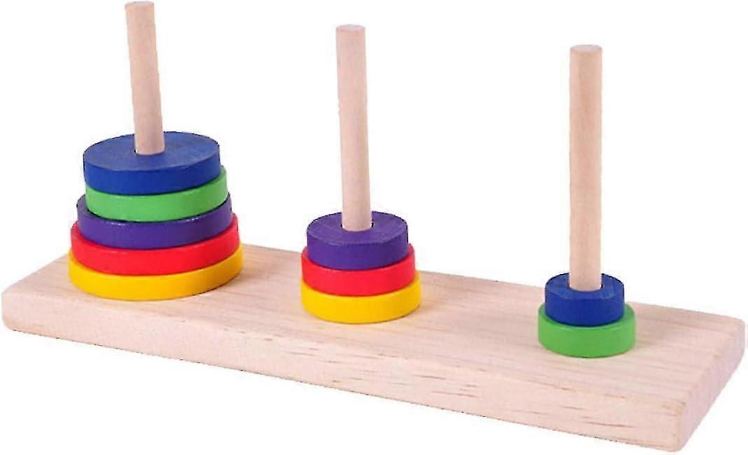Board Game Wooden Brain Puzzle Tower of Hanoi Classic Tower River ...