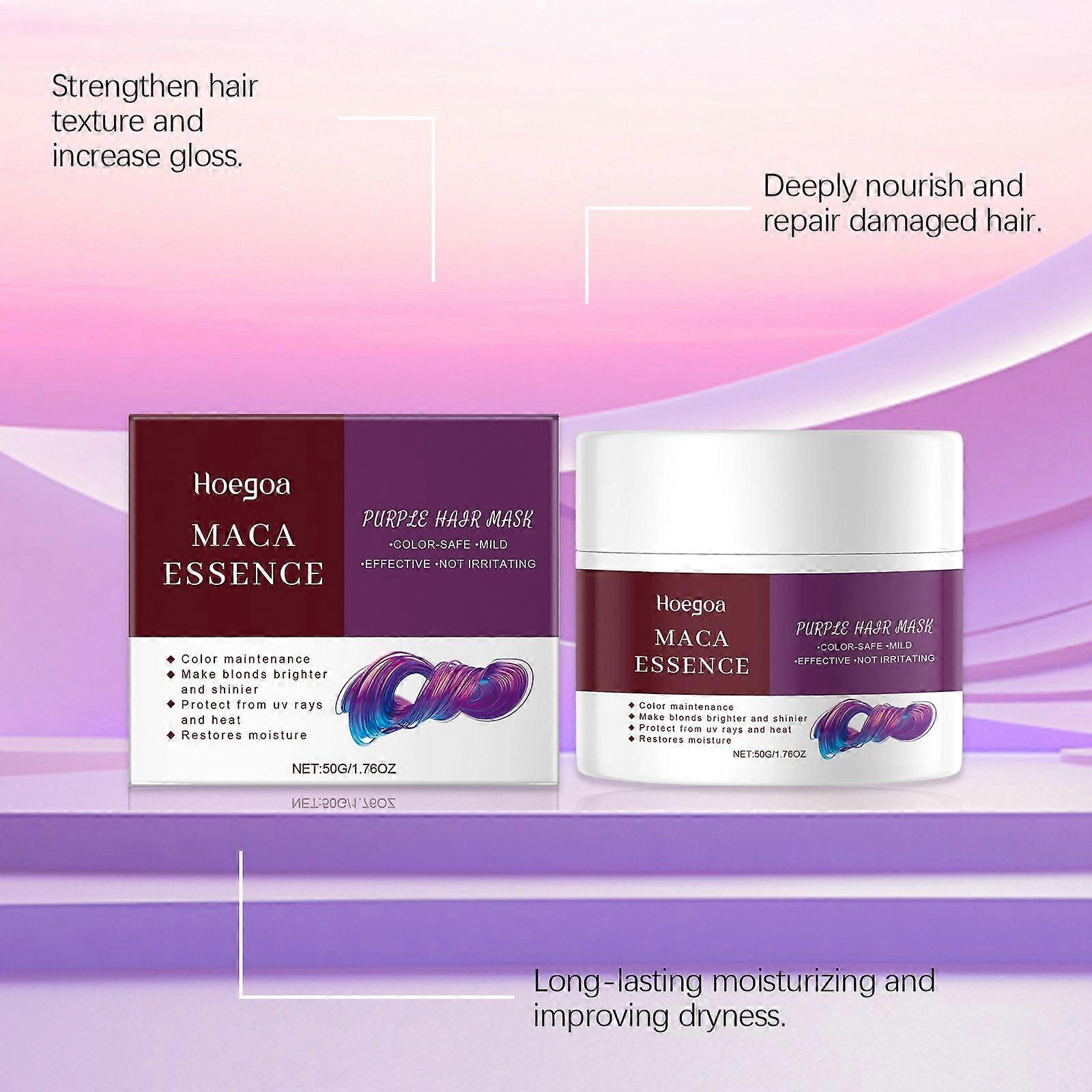 Maca Purple Hair Mask For Deep Conditioning Of Blonde And Bleached Hair ...