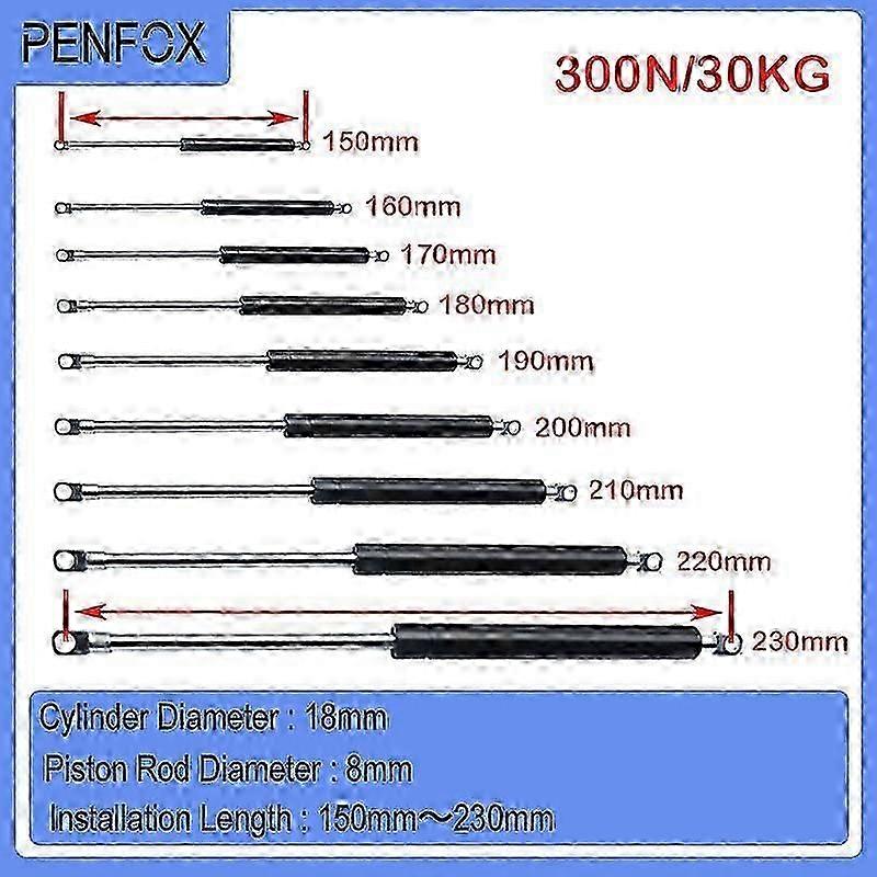 1PC 150-230mm 30kg/300N Universal Strut Bars Gas Spring Support Boot ...