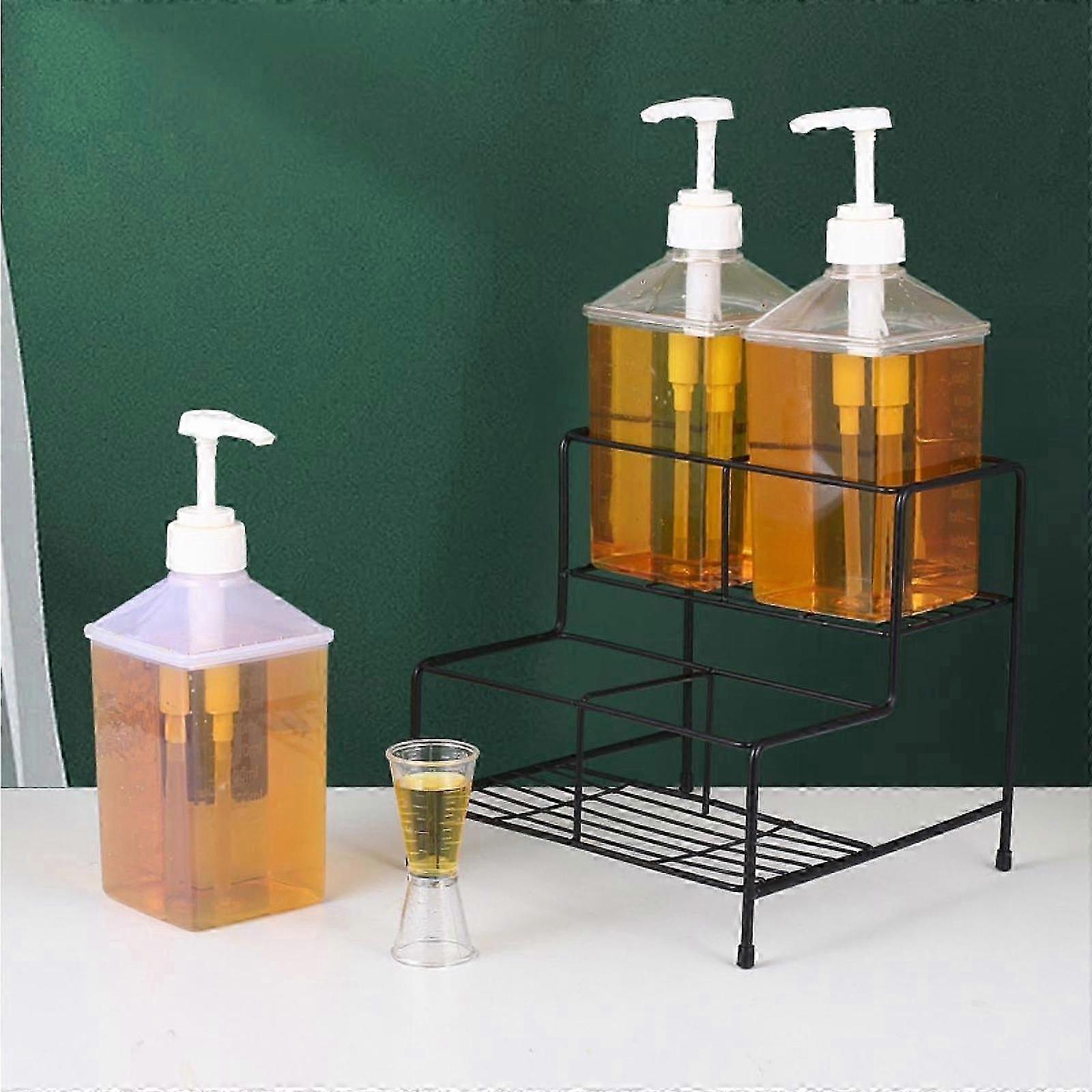 Syrup Bottle Display Stand Wine Rack for Bar Metal Storage Shelves ...