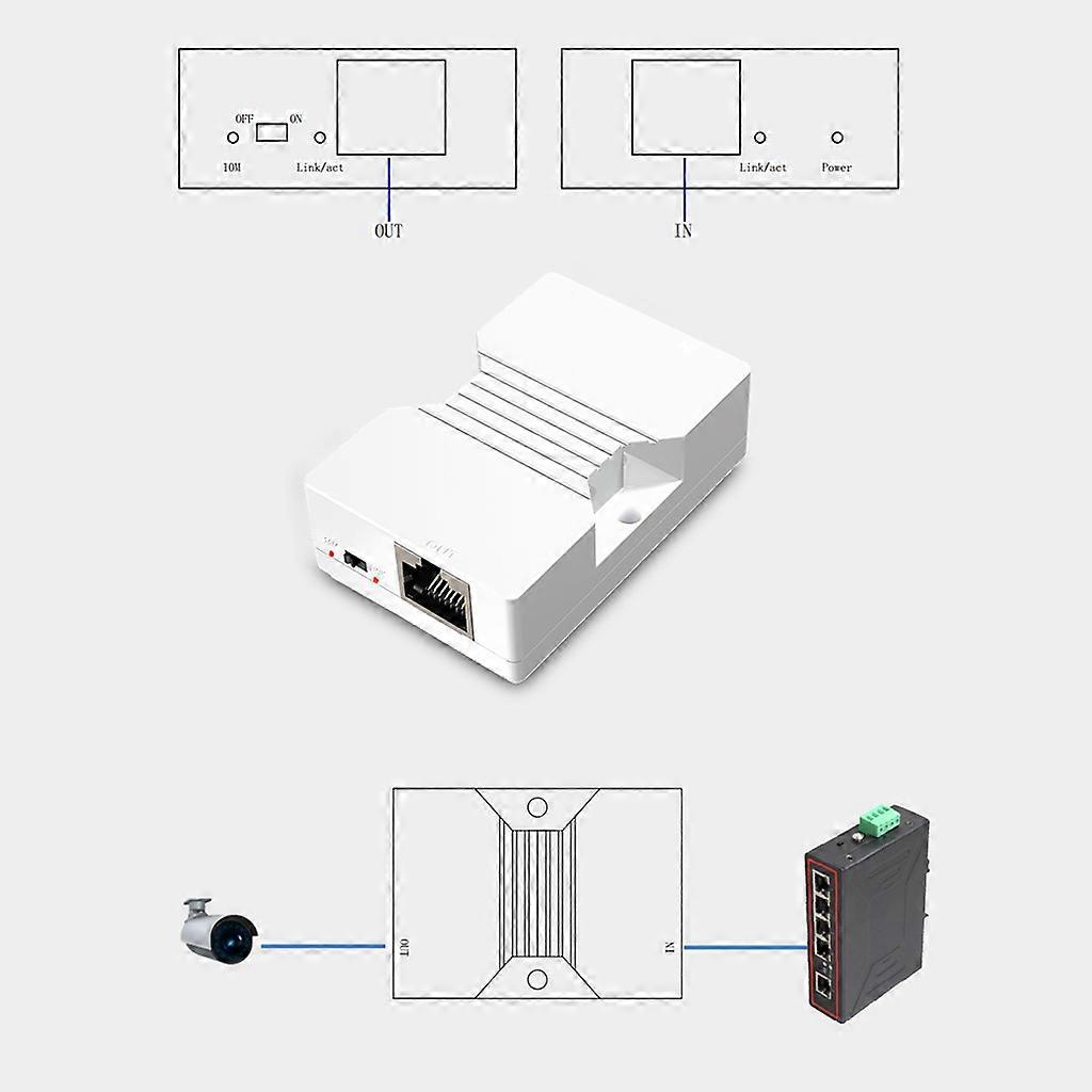 Poe Signal Extender 2 Rj45 10M Ethernet Data Enhancement Repeater ...