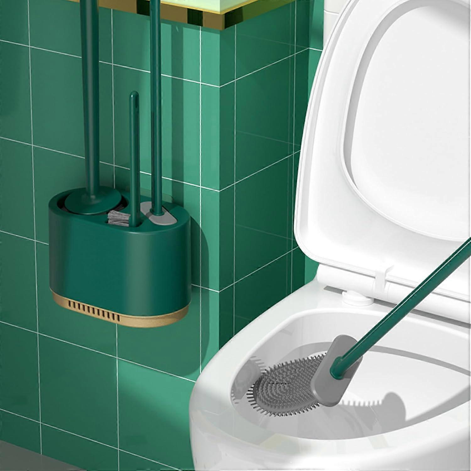 Toilet Bowl Brush 3 In 1 With Ventilated Holder And Plunger Punch No ...
