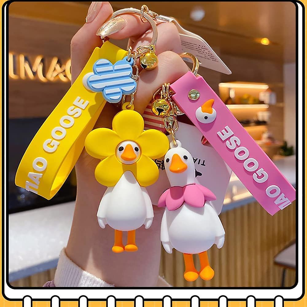 Cute Green Goose Pvc Silicone Keychain Fashion Creative Cartoon Animal ...