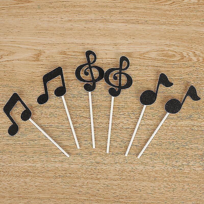 30 Pcs Music Notes Themed Cupcake Topper Paper Cake Inserts Card ...