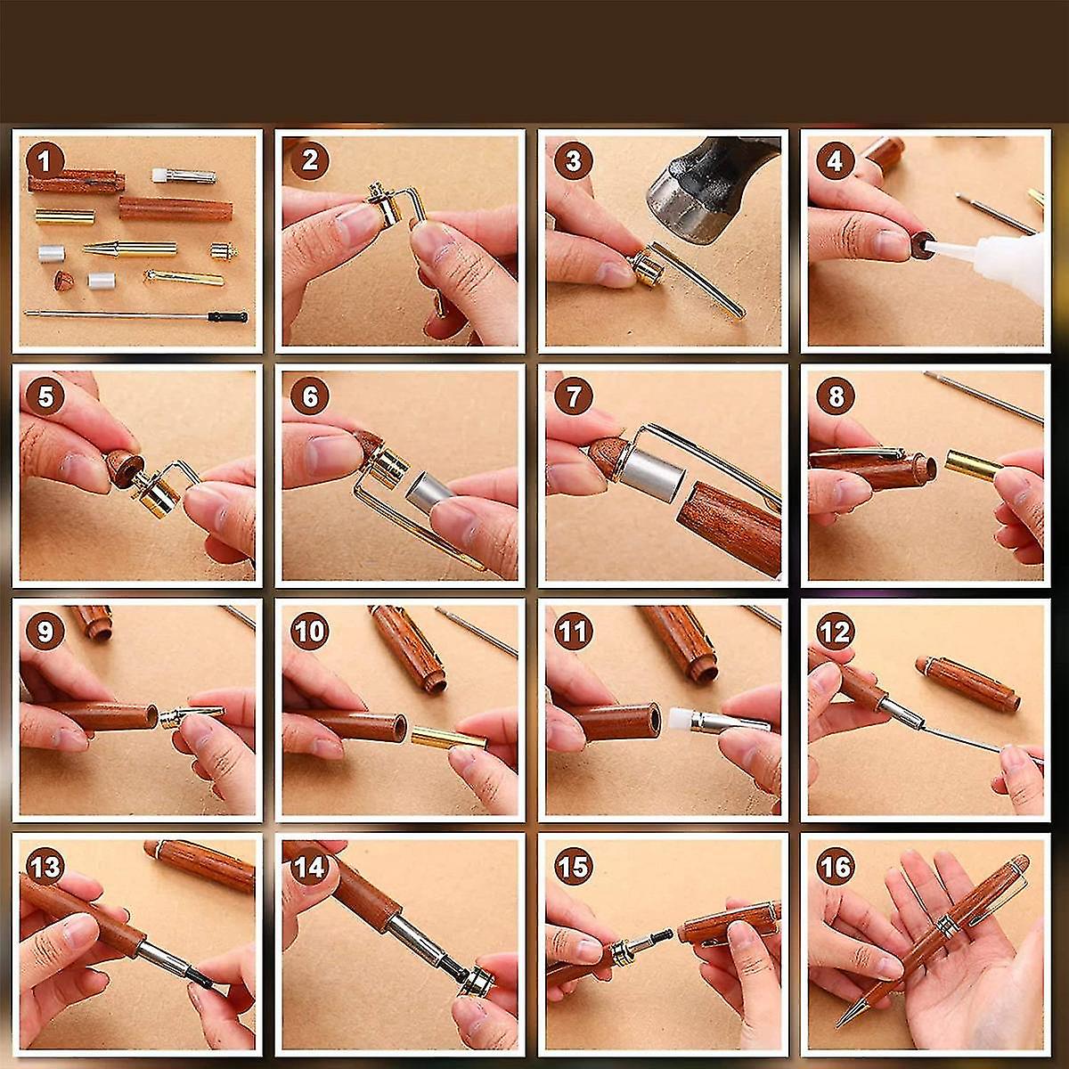 10 Pcs Pen Kits For Woodturning Pen Turning Kit Pen Making Kit Pen Turning Supplies Wood Making ...