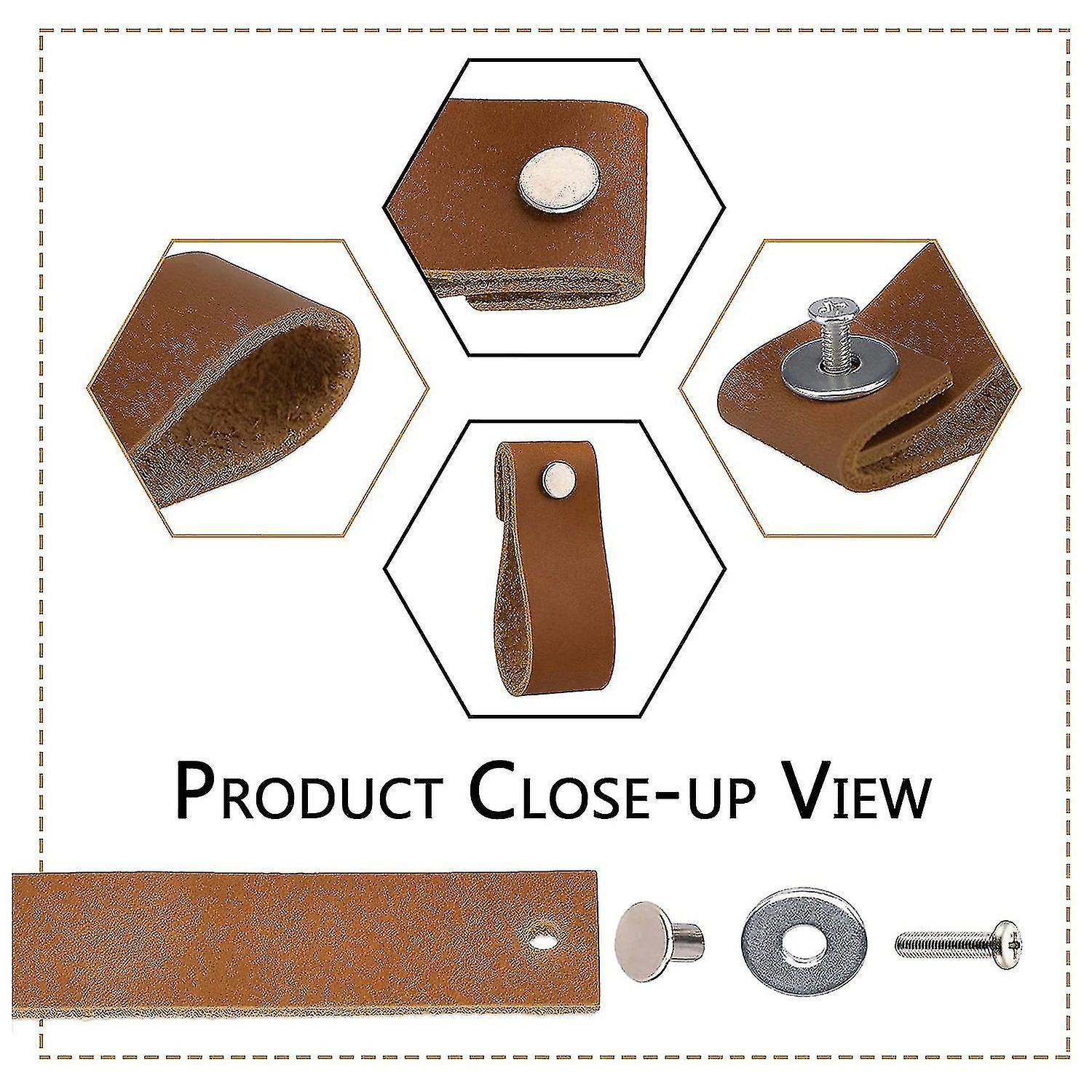 Leather Drawer Pulls 8 Pcs Leather Dresser Knobs Handmade Pure Leather ...