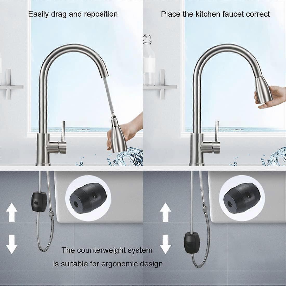 Kitchen faucet, Sink mixer tap in 304 stainless steel, 360 rotating ...