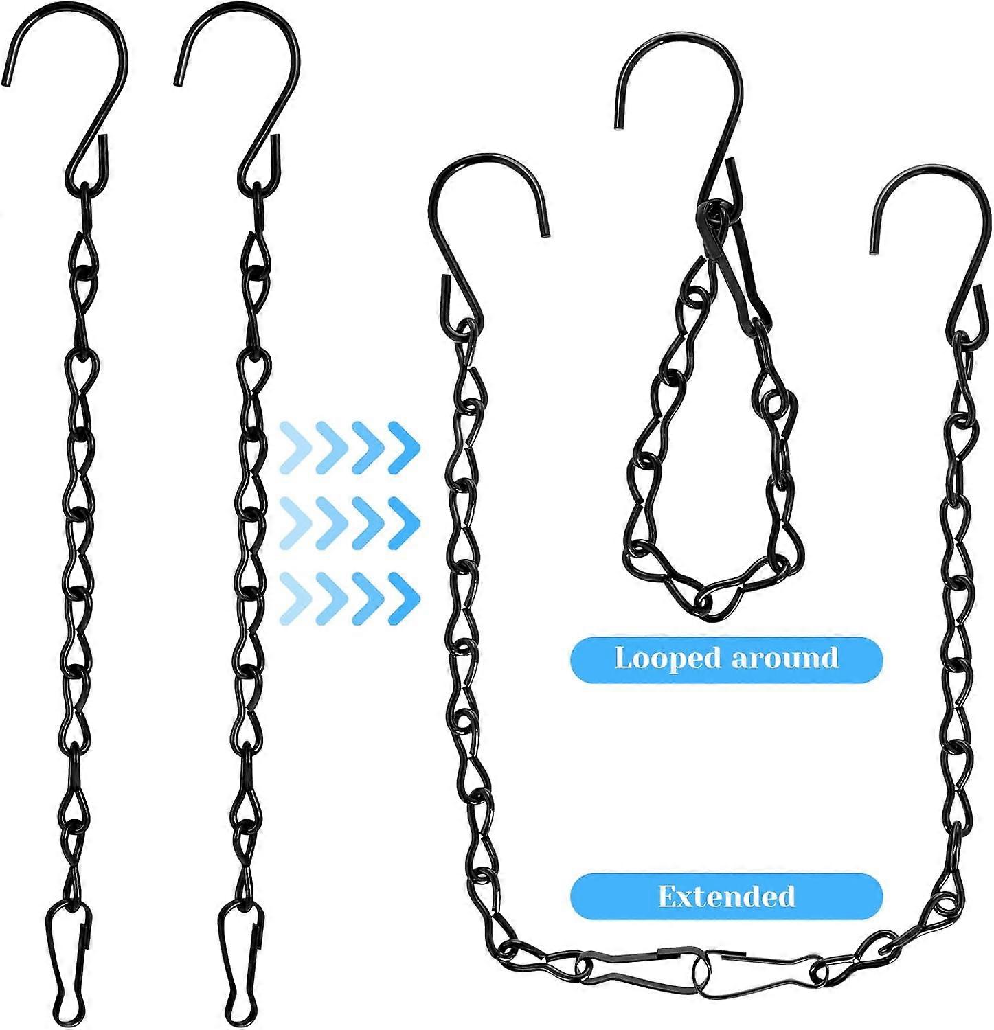 2 Pcs Black Hanging Chains - 9.5 Inch Metal Chains with Hooks for ...