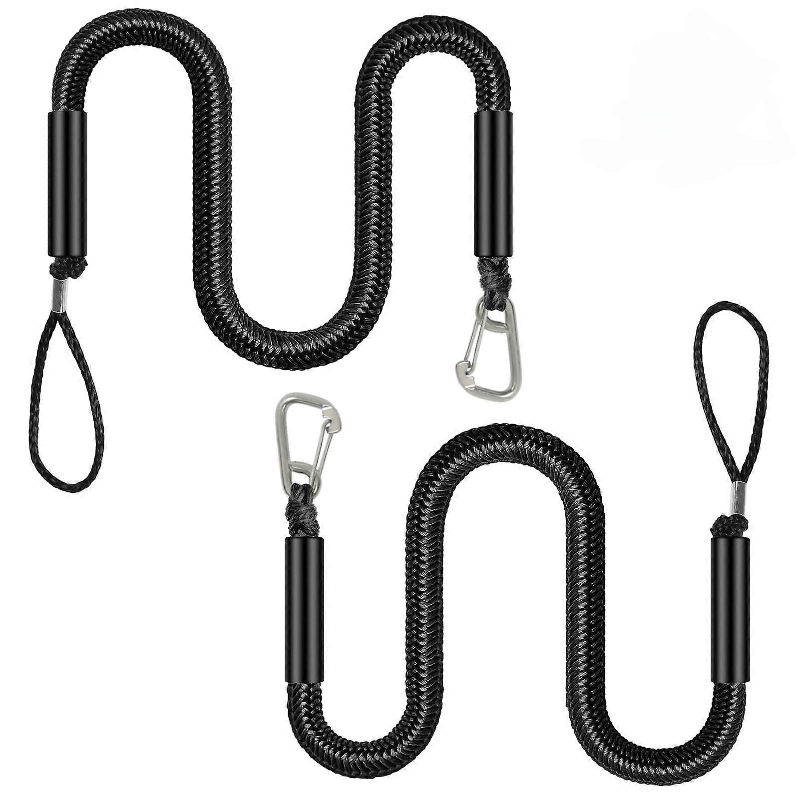 2pcs 4 Ft Bungee Dock Lines With 316 Stainless Steel Snap Hook, Boat ...