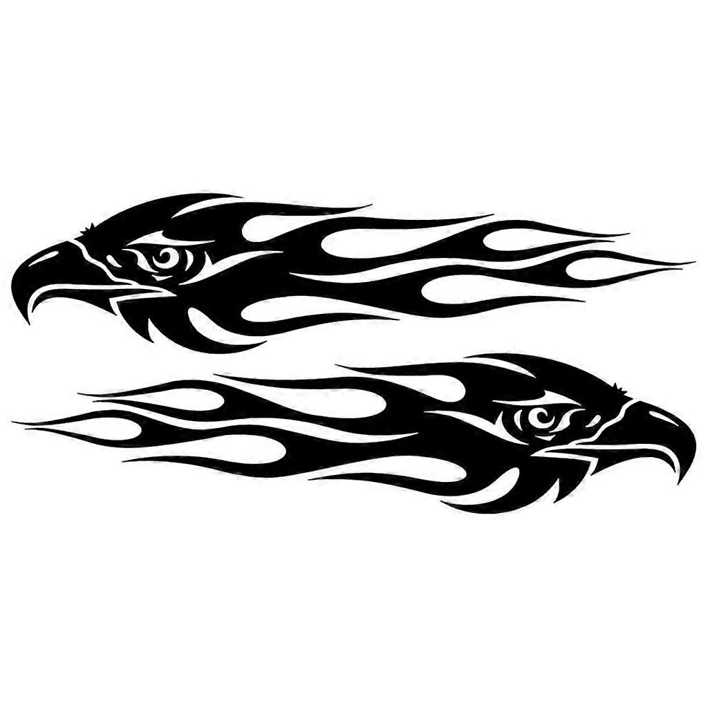 Custom Car Stickers DIY Kit Eagle Flame Pattern Reflective Scooter ...