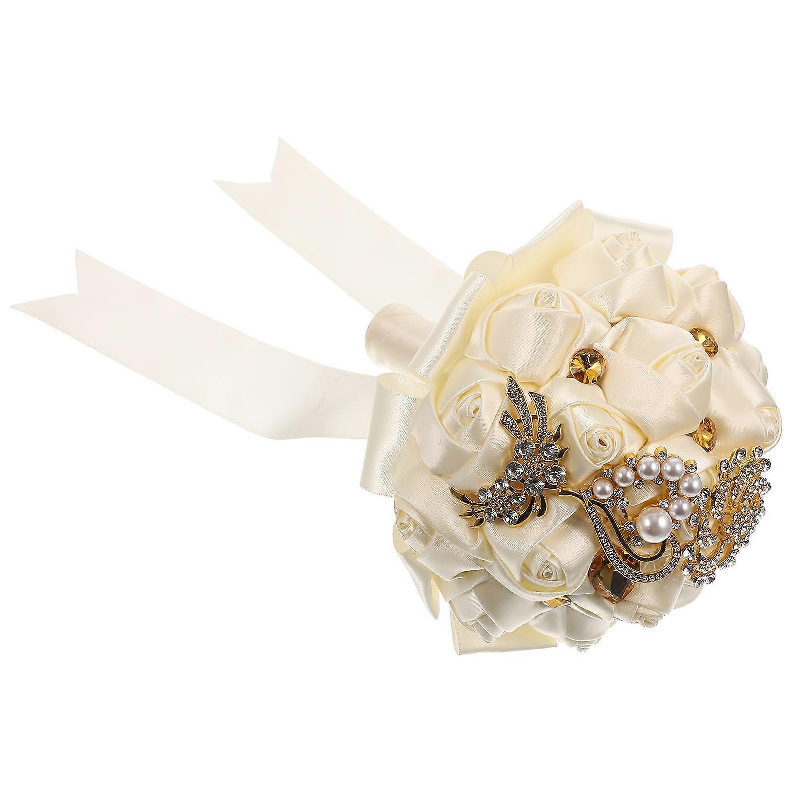 Wedding Bouquet Satin Rose Flower Bouquet Bridal Bouquet Wedding Party ...