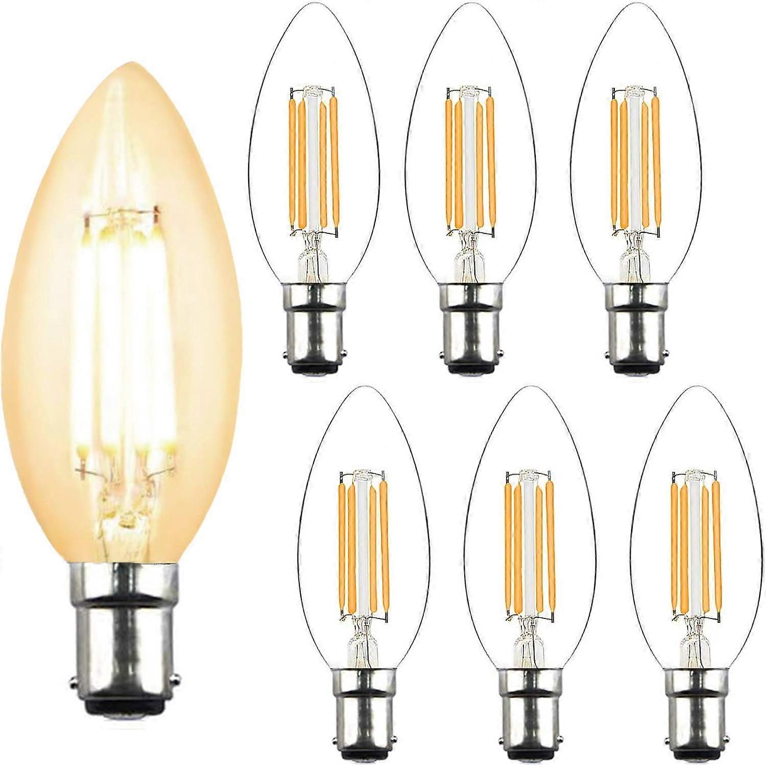 4W C35 B15 LED Filament Bulb Non Dimmable Candle Light Bulb 2700K Warm White Equivalent 40W ...