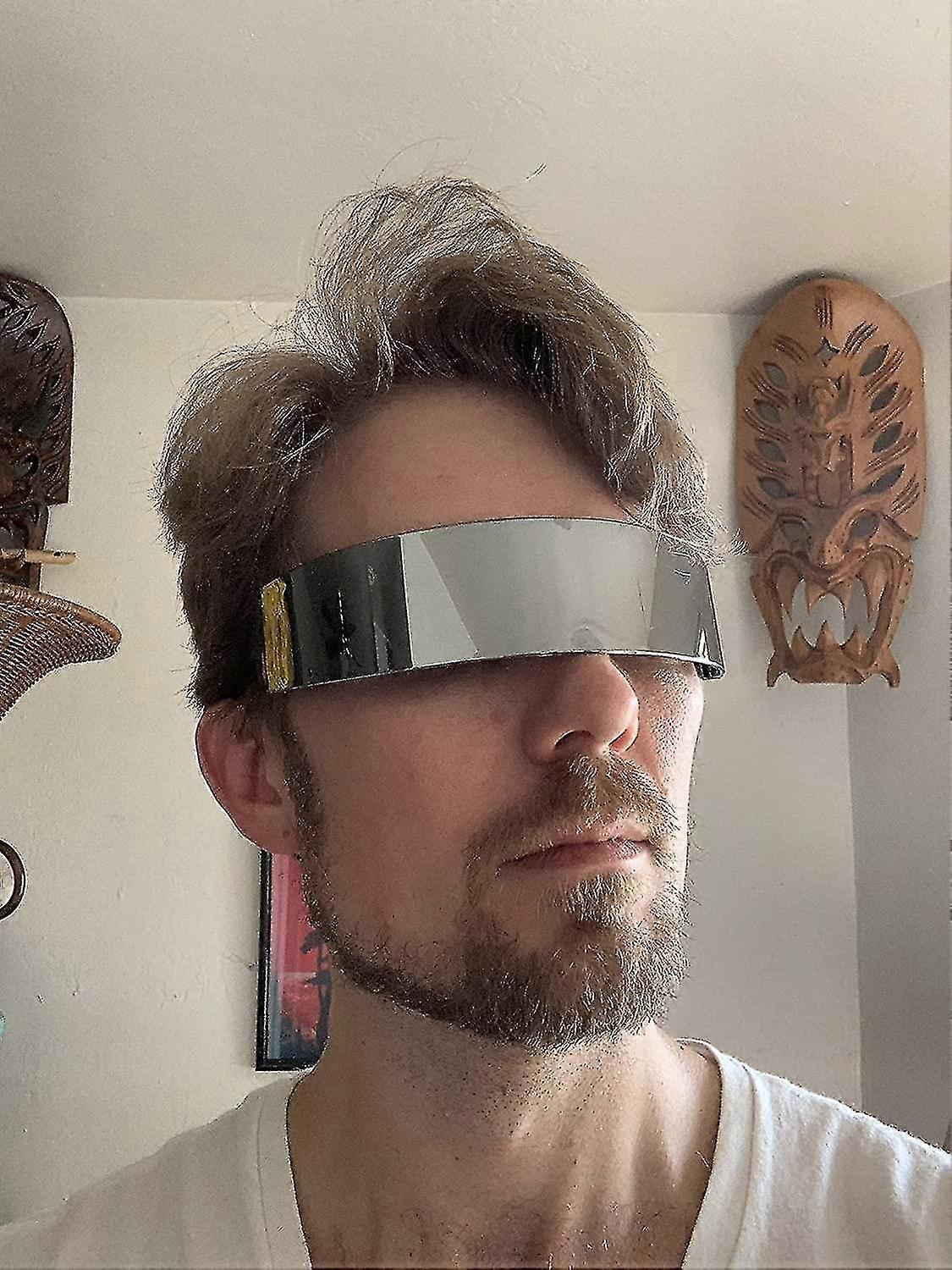 80s Futuristic Visor Cyber Sunglasses Men Women Futuristic Punk Style ...