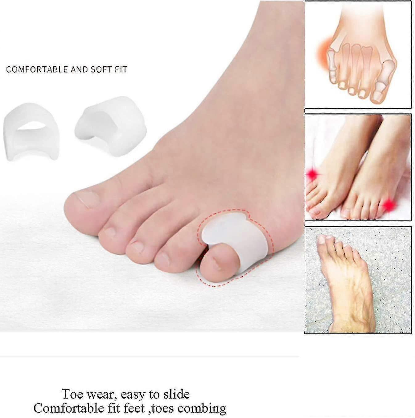 Gel Toe Separators, 10 Pack Pinky Toe Spacers för överlappande tår ...
