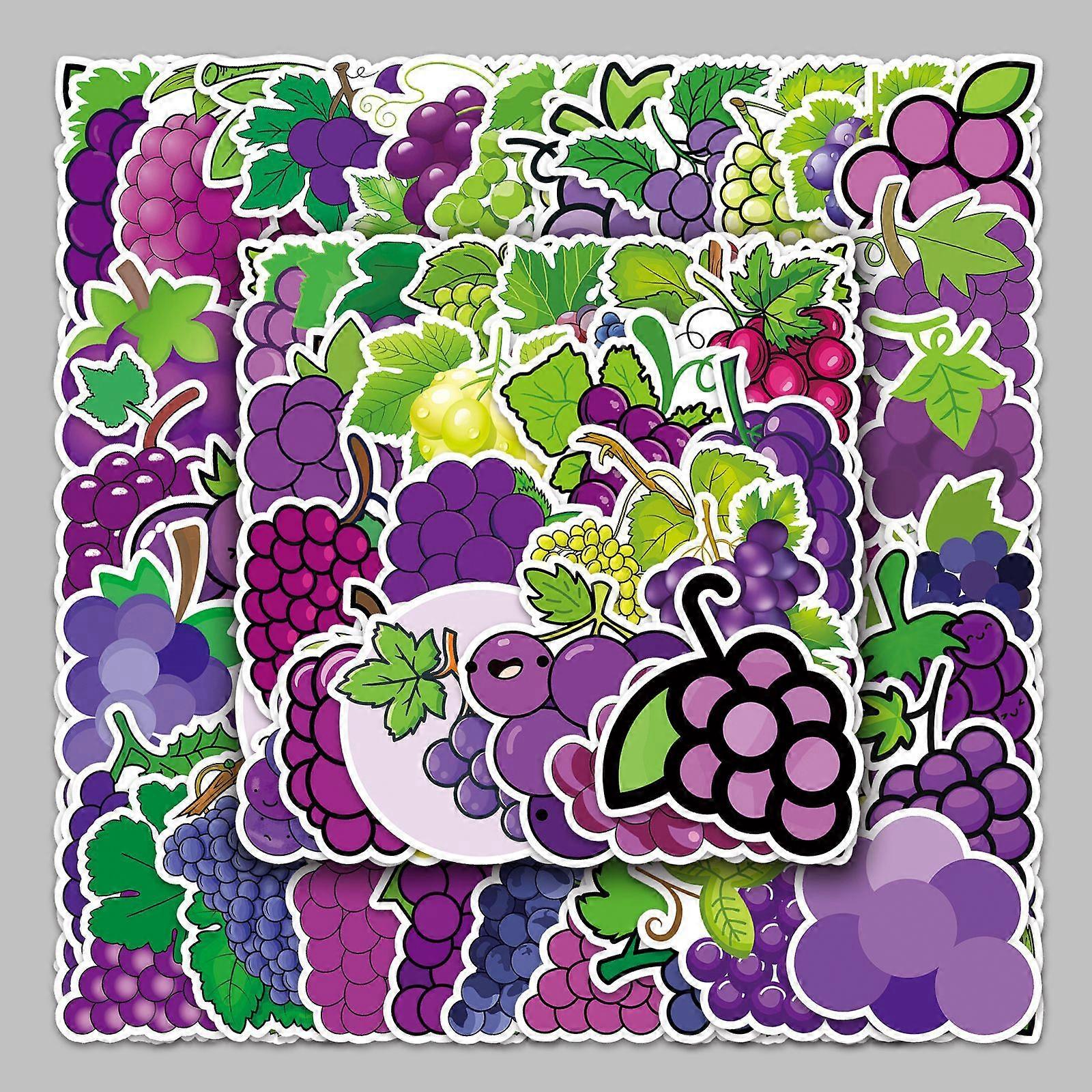 Fruit Grape Stickers Purple Stickers Pack 50pcs-Suitable for Laptop ...