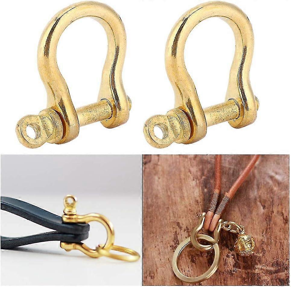 Anchor Shackle,2 Set 10mm Anchor Shackle Pure Brass U Type Fob Key Ring ...