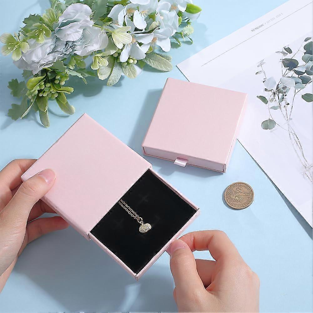 Jewelry Gift Boxes 2 Pack Pink Cardboard Jewelry Boxes with Velvet ...
