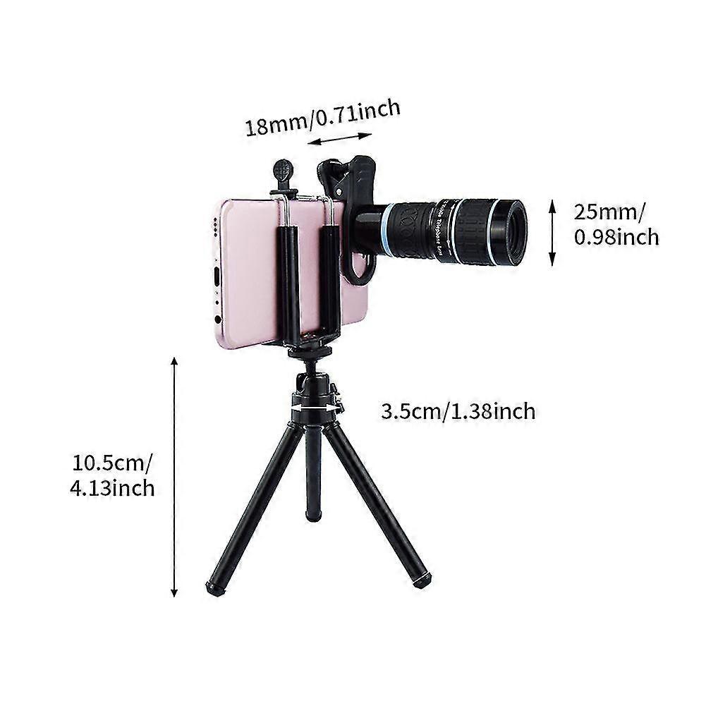Clip On With Tripod Universal Optical Zoom Phone Camera Lens Long Range ...