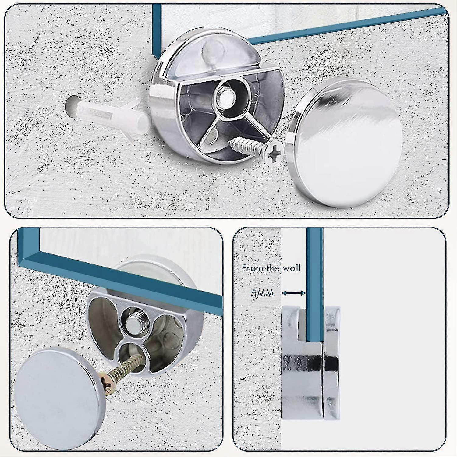 Mirror Wall Mount Bracket,round Mirror Glass Clamp Mirror Holder,for 3 ...