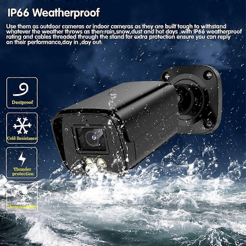 4K CCTV POE IP Security Camera Outdoor Waterproof 8MP Color Night ...