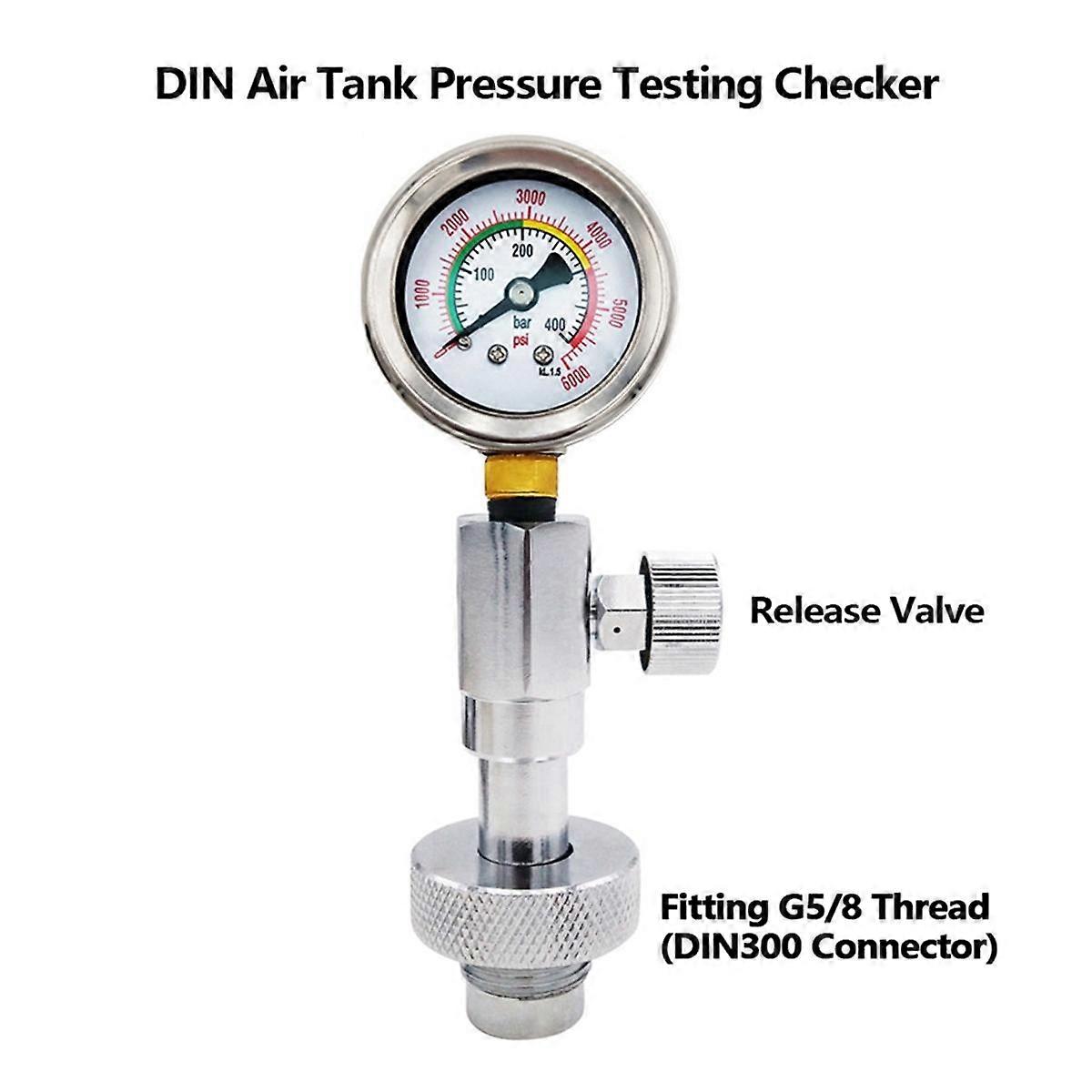 DIN Air Tank Pressure Checker with 400Bar Gauge Scba Tank Pressure ...