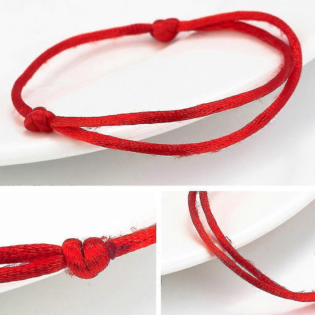 10pcs Simple Red Cord Bracelet Good Luck String Kabbalah Protection ...