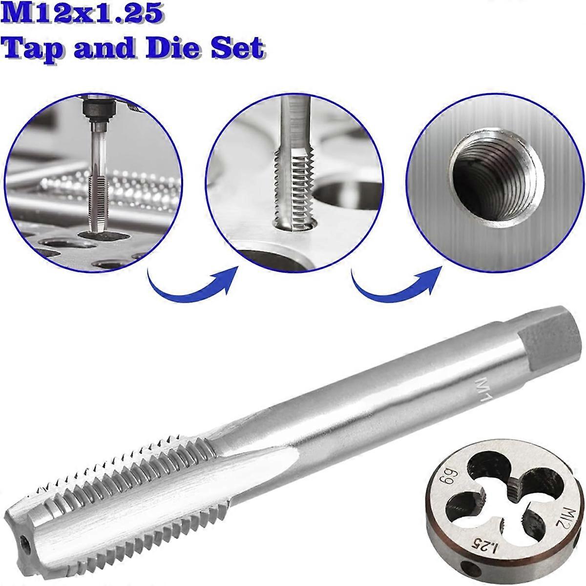 M12 X 1.25 Metric Thread Tap and Die Set,High-Speed Steel Machine Tap ...